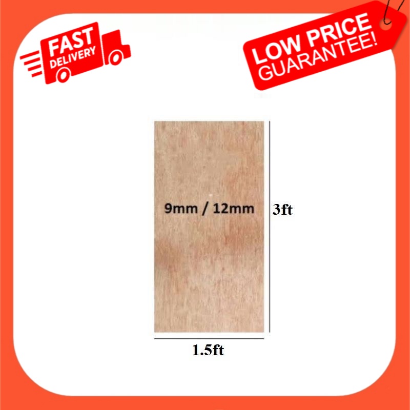 [1 1/2ft x 3ft] Papan Plywood / Solid Plywood 9mm 12mm | Shopee Malaysia