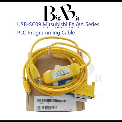 Bigbit Mitsubishi PLC Programming Cable USB-SC09 FX Series A Series 8 ...