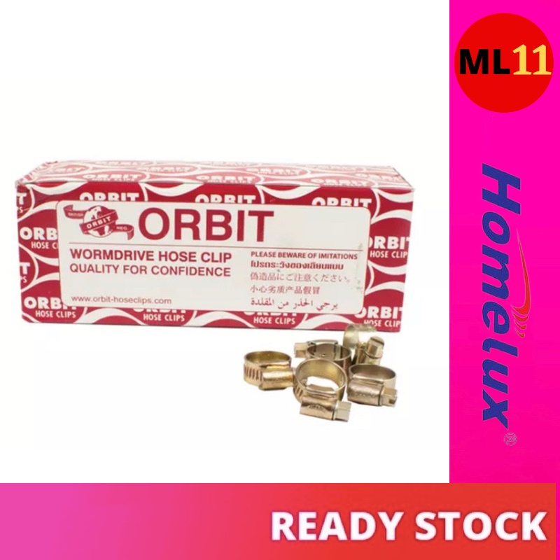 HOMELUX ORBIT Hose Clip (13-16mm) Hose Clip. Zinc Plated Worm Drive ...