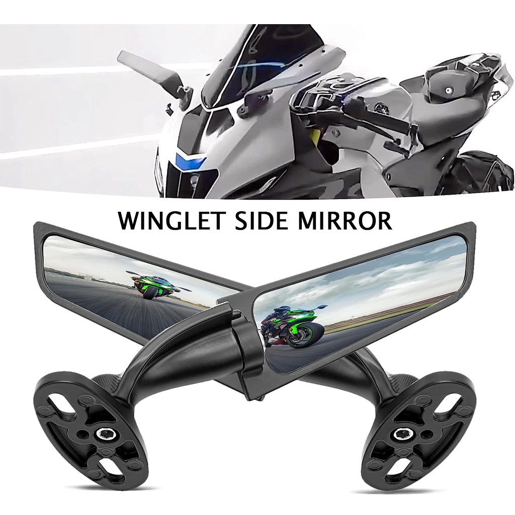 Motorcycle Side Mirror Winglet Adjustable Rotating KAWASAKI NINJA 250 ...