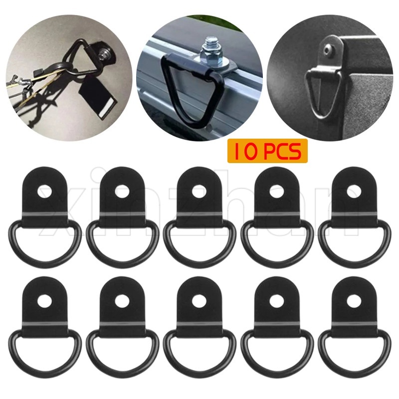 10 Pcs D-shaped Car Pull Ring Iron Plate Buckle Fixing Hook / Truck ...
