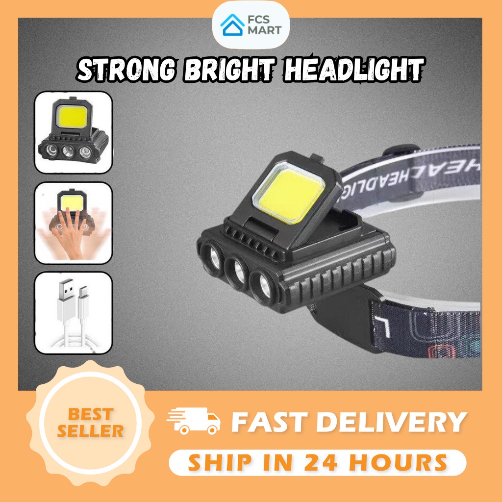 New Wave Sensing Headlight USB Charging Long Range Headlight COB ...