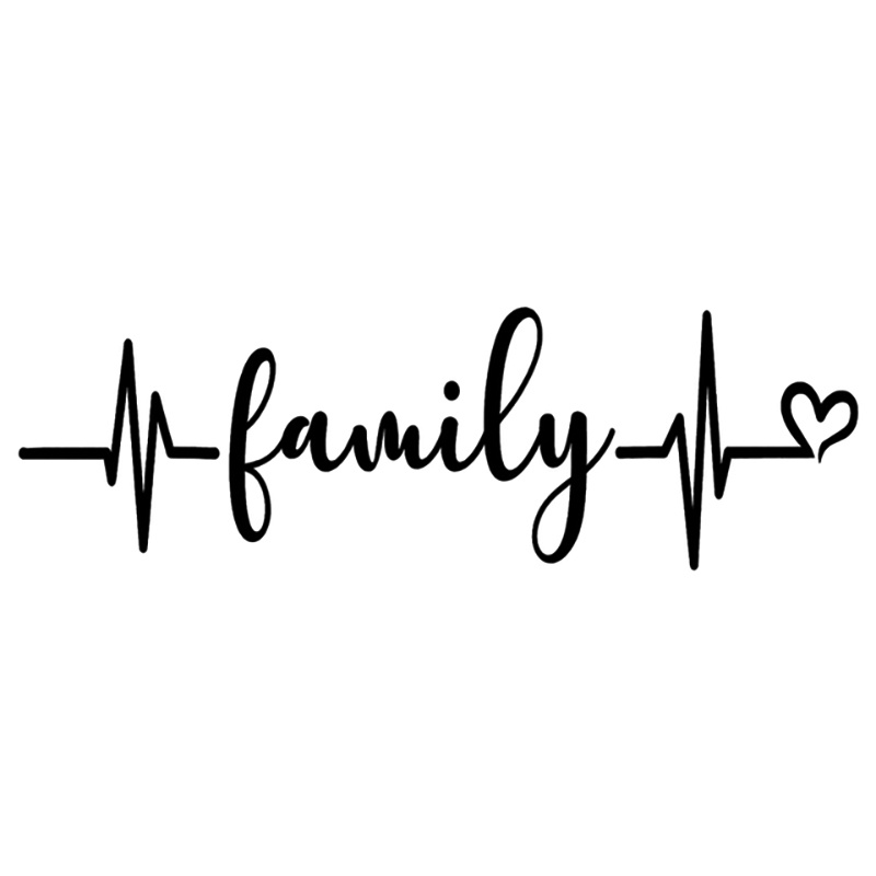 Family Heartbeat Die Cut Vinyl Decal Car Sticker Waterproof Auto ...