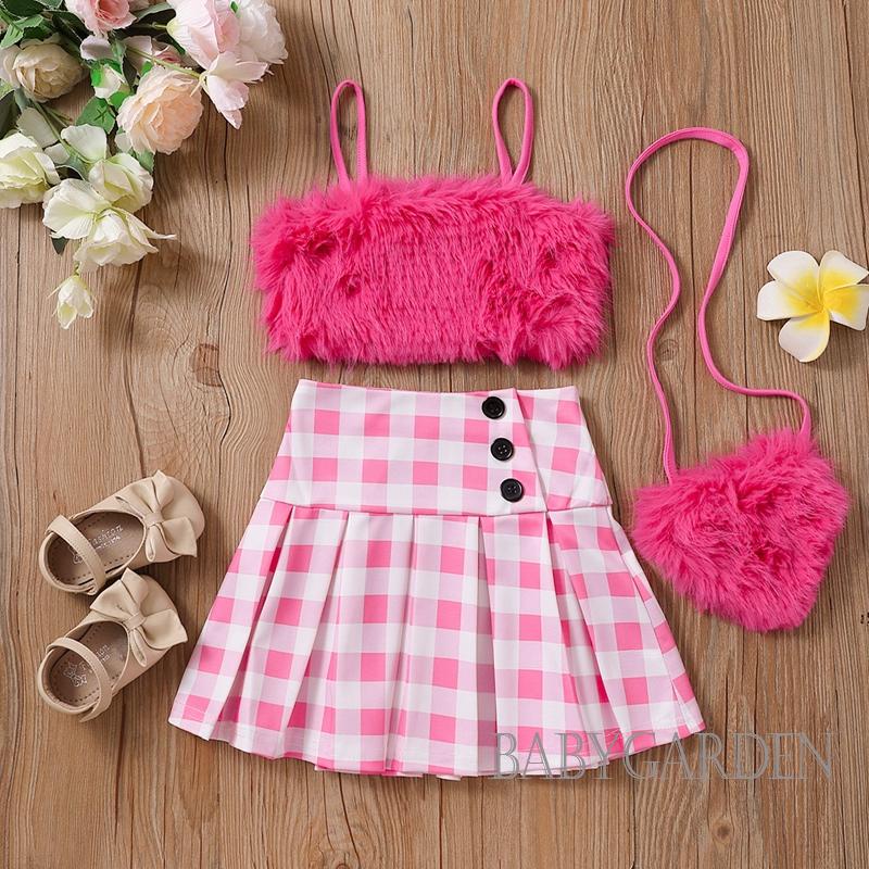 BABYGARDEN-2-8 years Barbie Baby Girl Barbie Clothes Set, Casual Plush ...