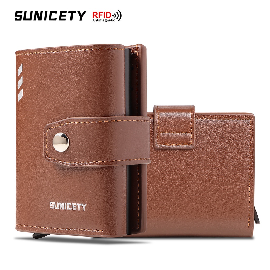 Men's Wallet Rfid Anti-Magnetic Theft Genuine Card Holder Short Wallet ...