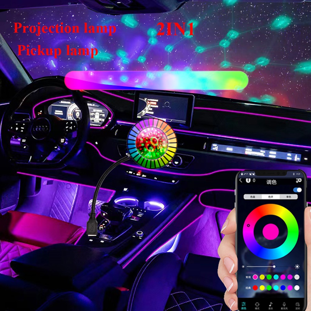 Car Voice Control Magic Ball Projection Lamp Star Sky Lamp USB ...