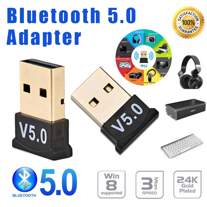 【Fast Delivery】Bluetooth 5.0 Adapter USB Bluetooth Receiver Sender For ...
