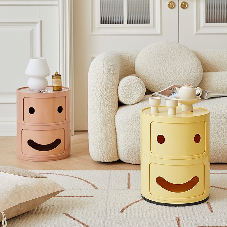 Nordic modern round smiley face locker home decoration cute bedside ...
