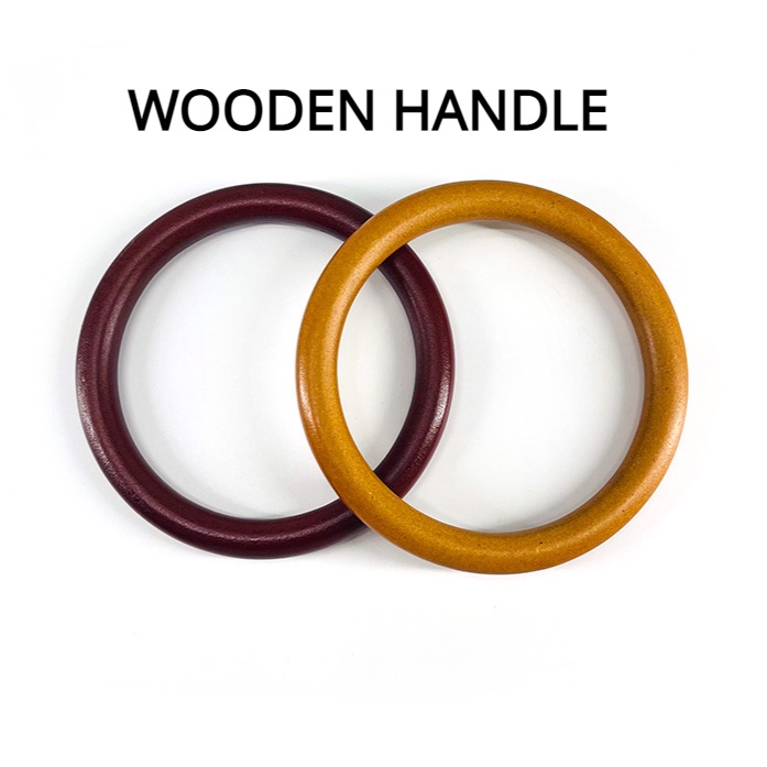 Round Wooden Handle for Handmade Handbag DIY Tote Purse Pemegang Beg ...