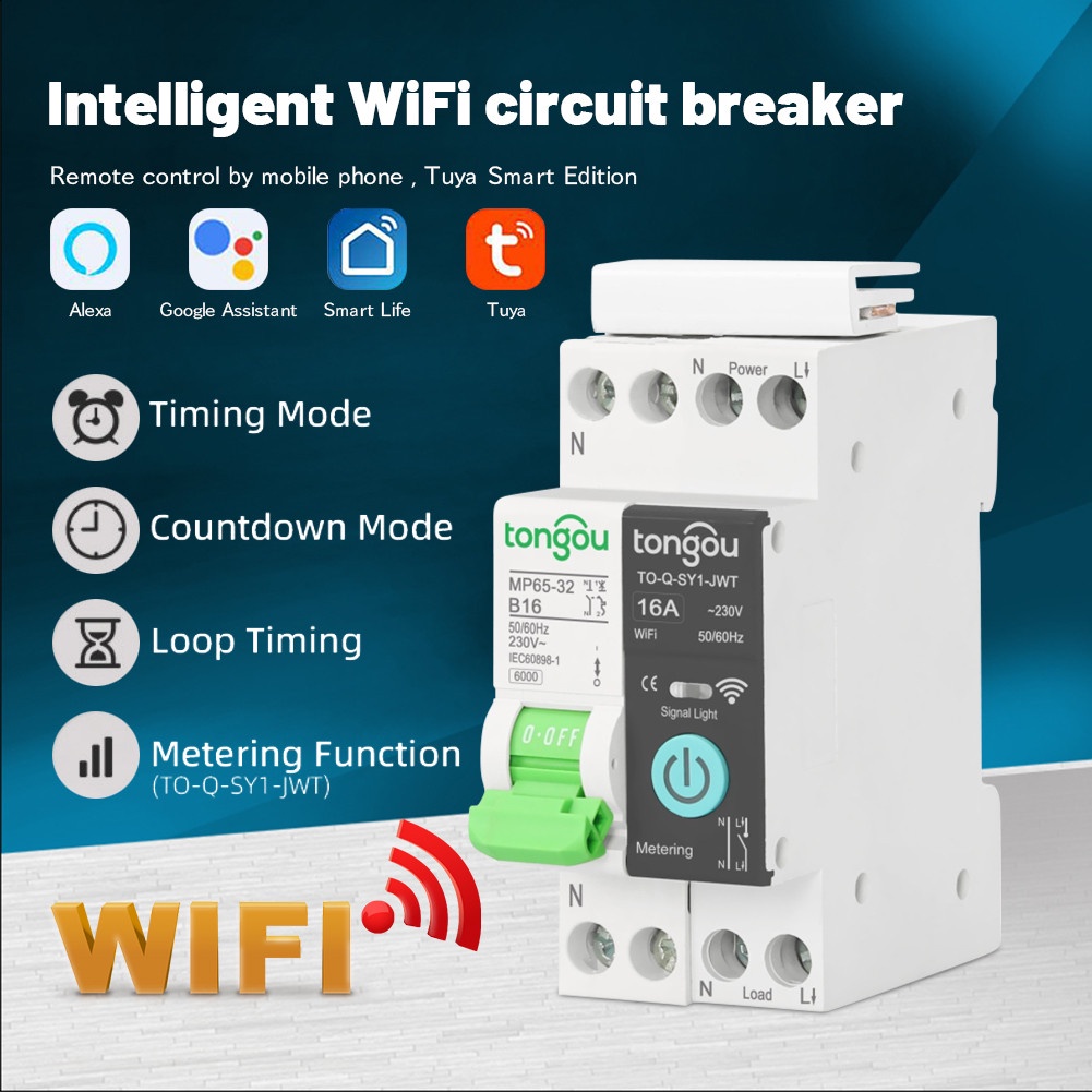 TUYA MCB With Metering WIFI Smart Circuit Breaker 1P 32A DIN Rail for ... TUYA MCB With Metering WIFI Smart Circuit Breaker 1P 32A DIN Rail for ...