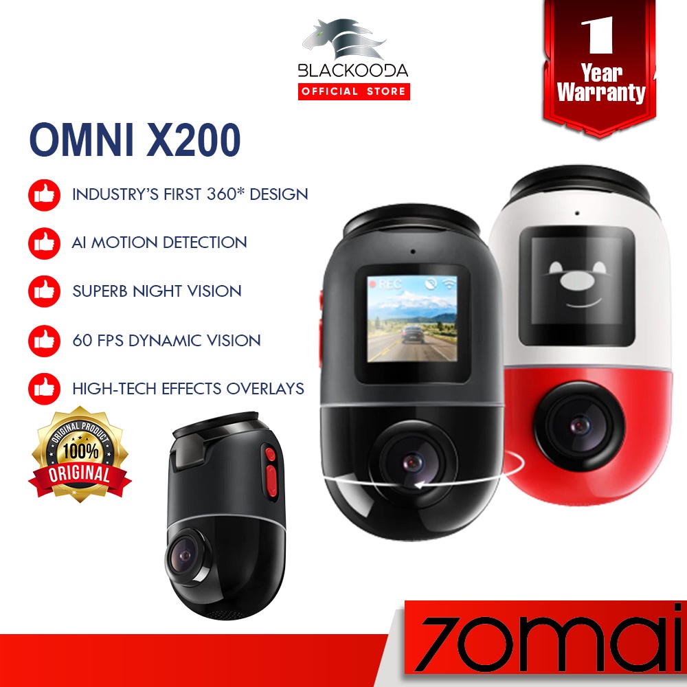 70mai Omni X200 360° Dashcam 4G GPS AI Parking Surveillance HDR Night ...