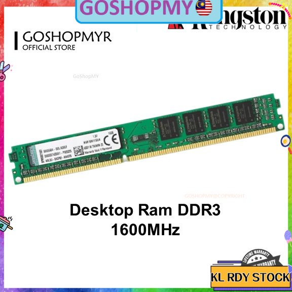 Kingston Ram DDR3 1600MHz Desktop Ram PC Ram ( 4GB / 8GB ) | Shopee ...