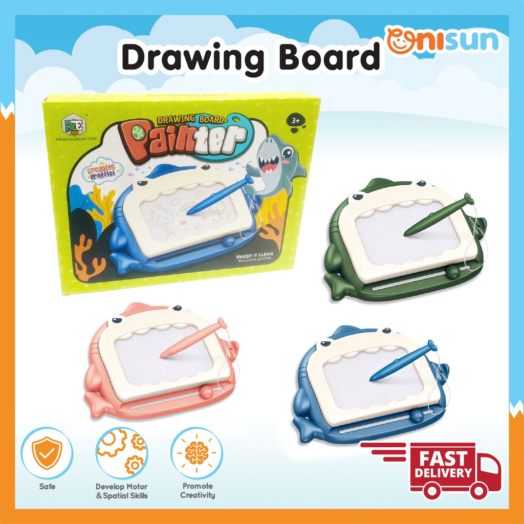 Kids Boy Girl Cute Fun Shark Design Magnetic Drawing Board Early ...