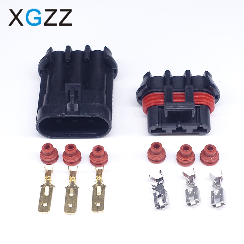 3 Pin Waterproof Delphi Female And Male Automotive Cooler Fan Connector ...