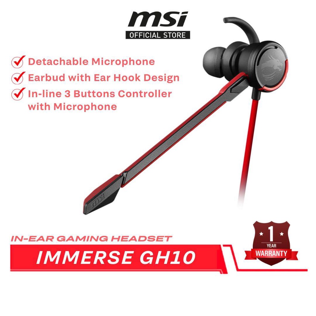 MSI IMMERSE GH10 IN-EAR Gaming Headset | Shopee Malaysia