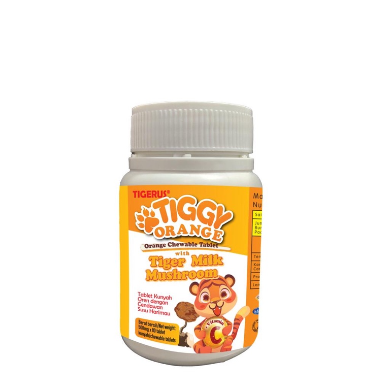 TIGERUS Tiggy Oranges Chewable Tablet with Tiger Milk Mushroom 500mg x ...