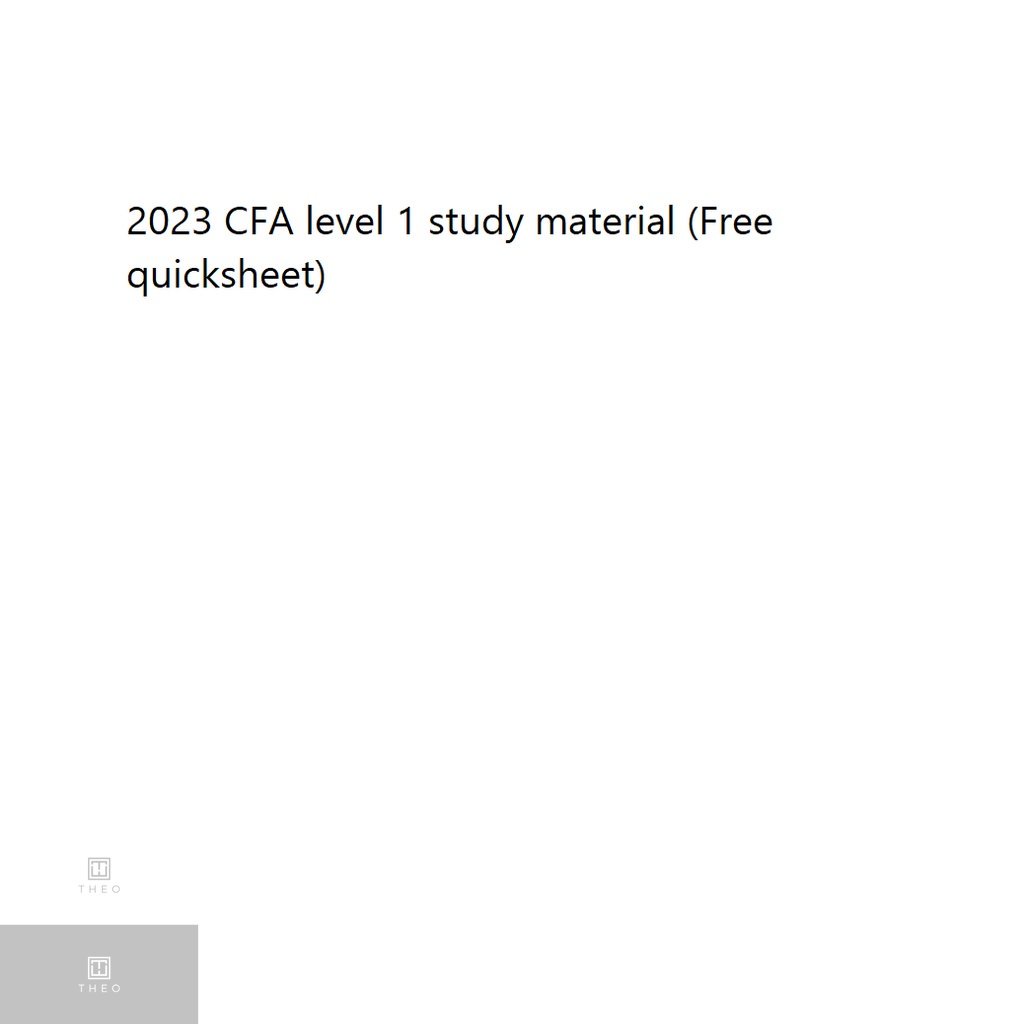 2023 CFA level 1 study material (Free quicksheet) - a.i | Shopee Malaysia