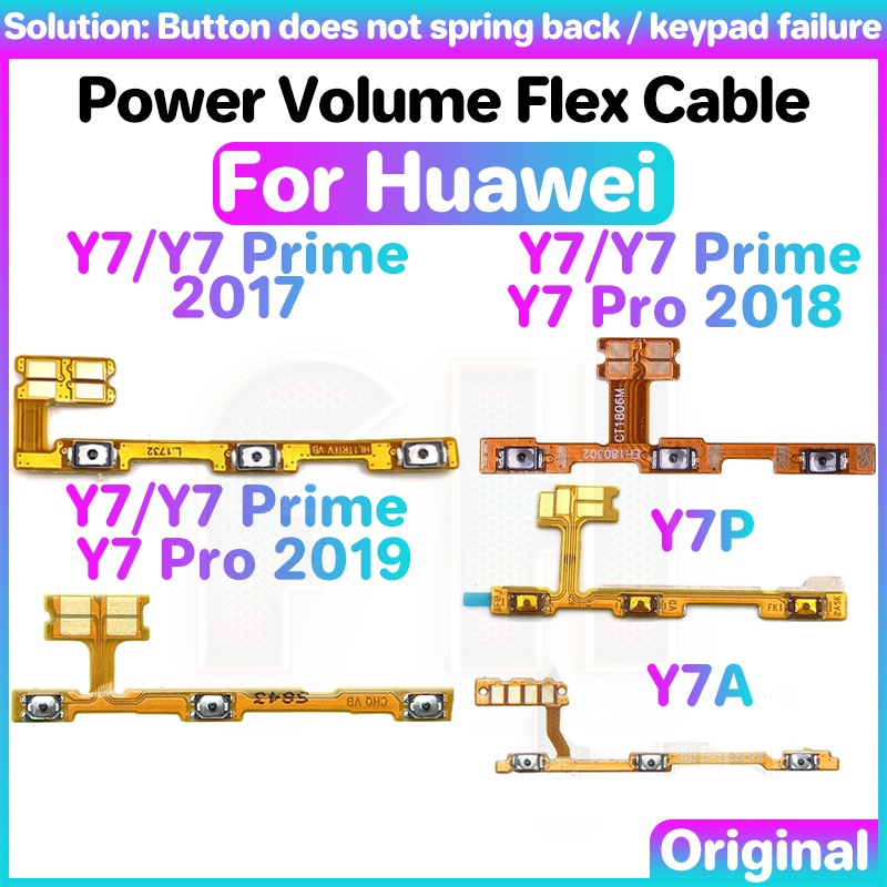 Power Volume button flex For Huawei Y7 Y7P Y7A Prime Pro 2017 2018 2019 ...
