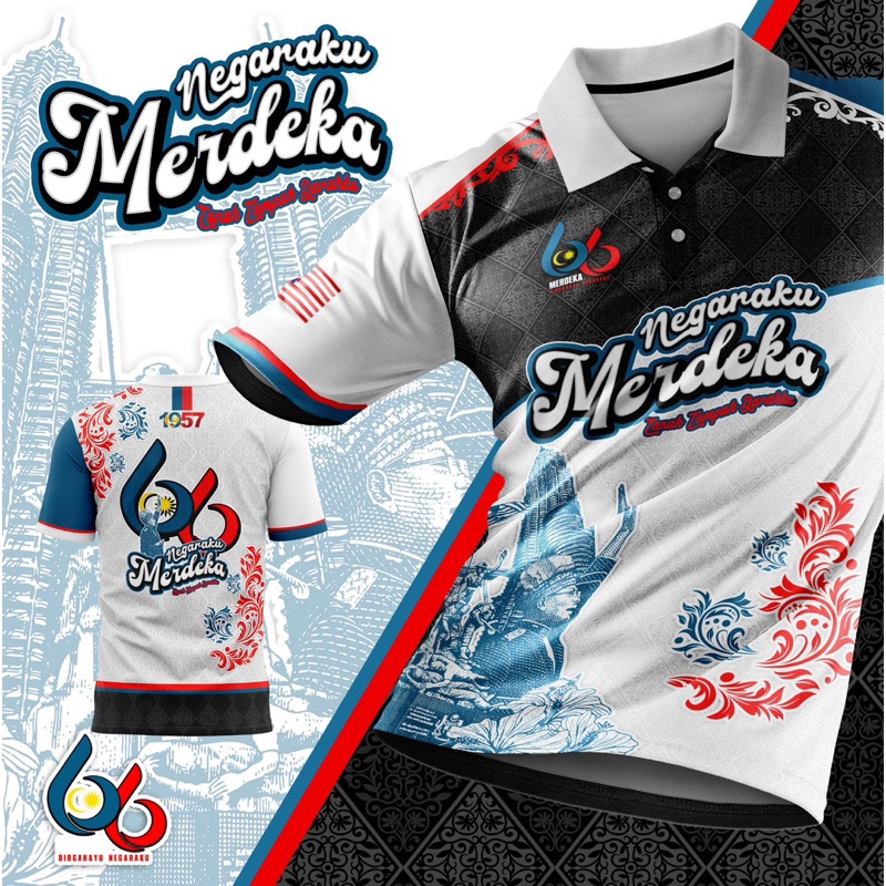 Merdeka 66 Tahun 2023 Sublimation Tshirt | Baju Merdeka 2023 | Shopee ...