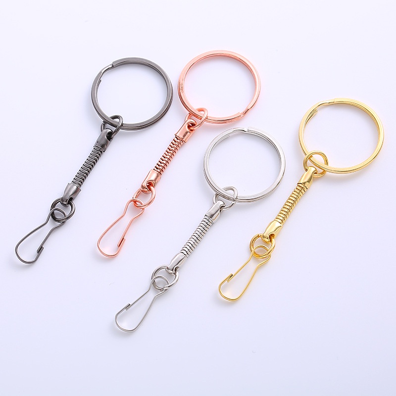 20Pc Keychain+snake Chain Silver Flat Ring+snake Bone Chain Metal ...