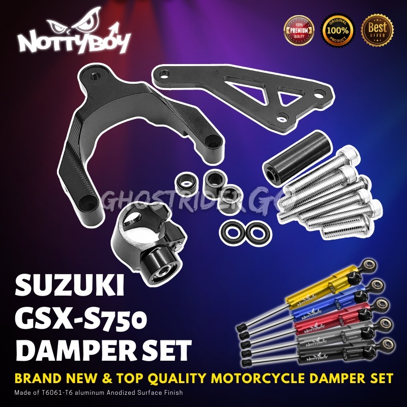 Suzuki GSX-S750 Damper Set NottyBoy Steering Damper Bracket + Damper ...