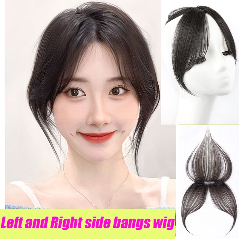 Wig Bangs Left and Right Side Wig Bangs Split Bangs Hair Wigs Extension Piece Girls Hair ...