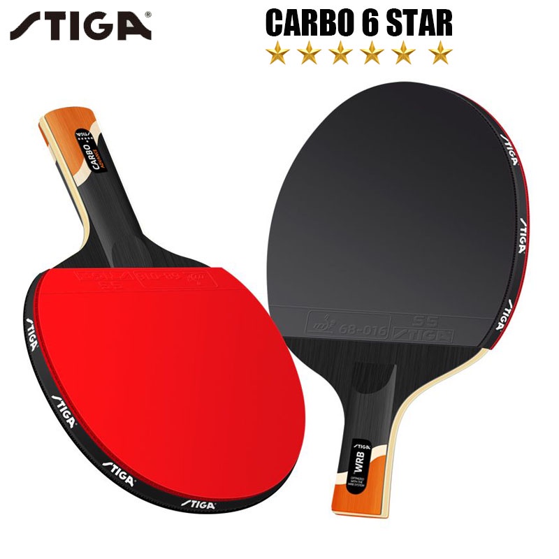 【Buy 1 Free 8】STIGA Original Carbo 6 Star Table Tennis Bat Professional ...