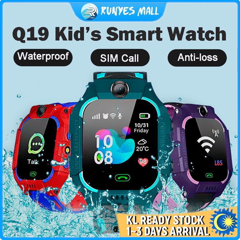 Q19b Waterproof Kids Smartwatch Anti-Lost with Camera Location SOS Kid ...