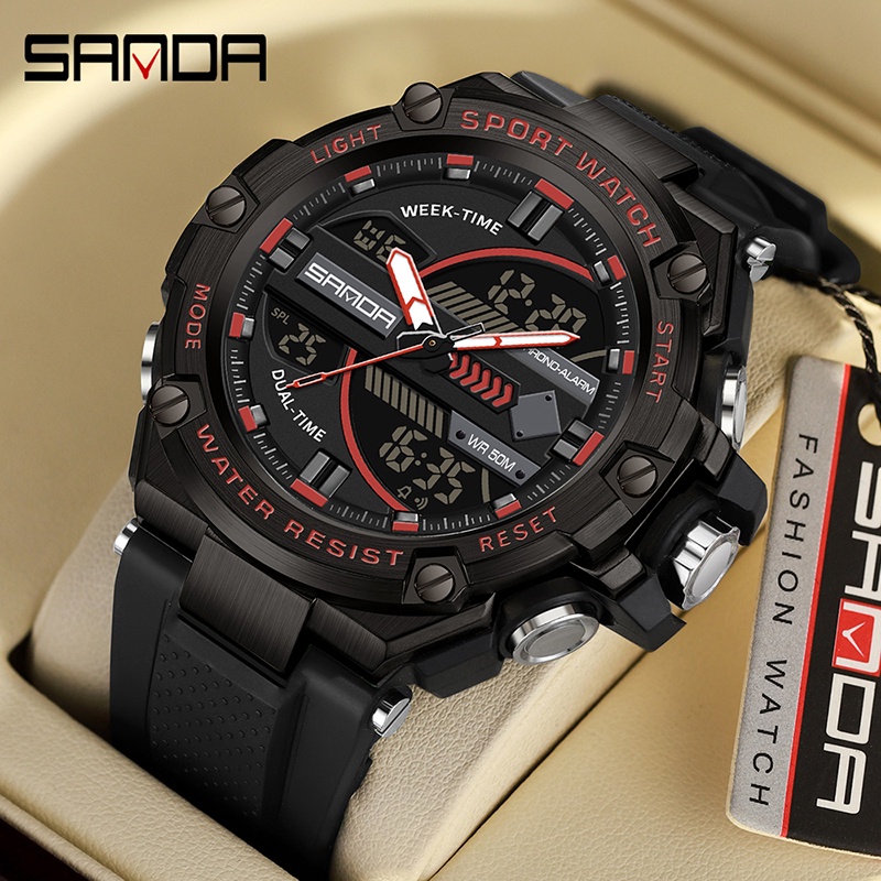 Sanda Military Luxury Multi Display Men's Electronic Quartz Waterproof ...