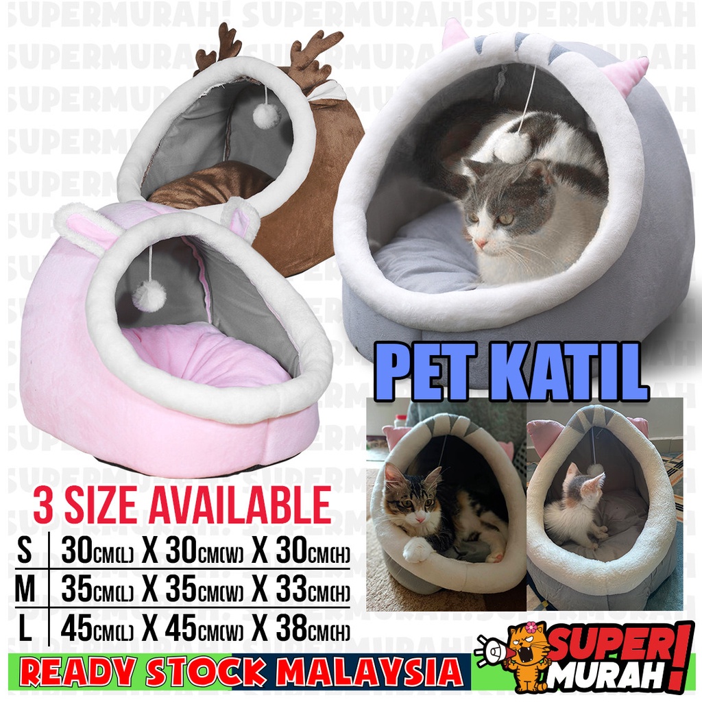 [Tempat Tidur Kucing Rumah Kucing] Pet Bed Pet House Sleeping Bed Cute ...