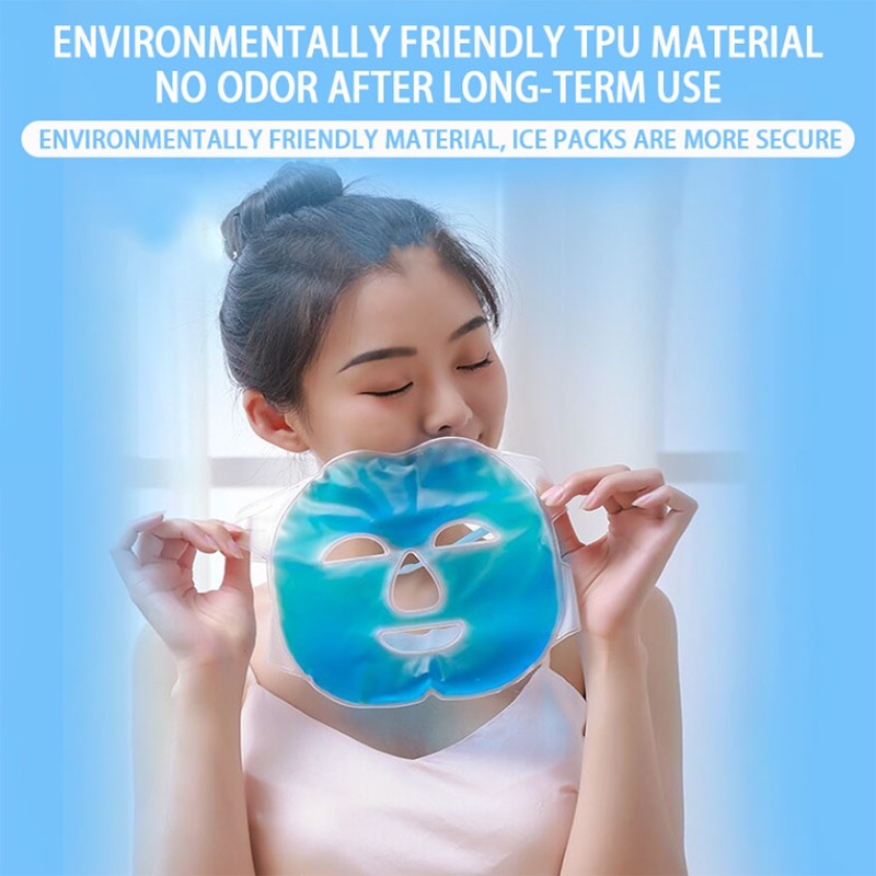 Reusable Cold Compress Gel Ice Pack Face Mask Fatigue Relief Full Face ...