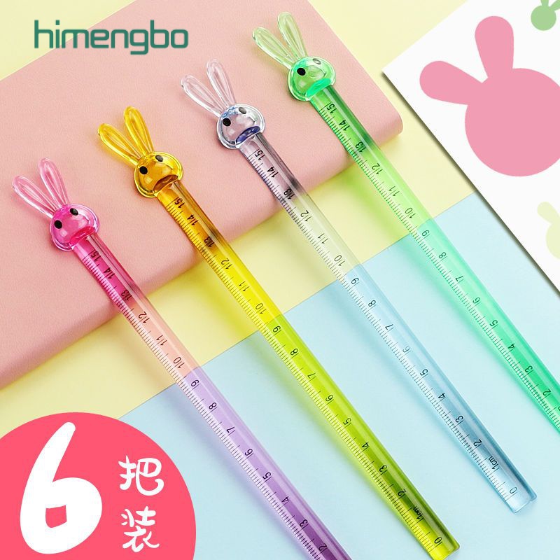 Stationery creative small rabbit Straight ruler cartoon animal modeling ...