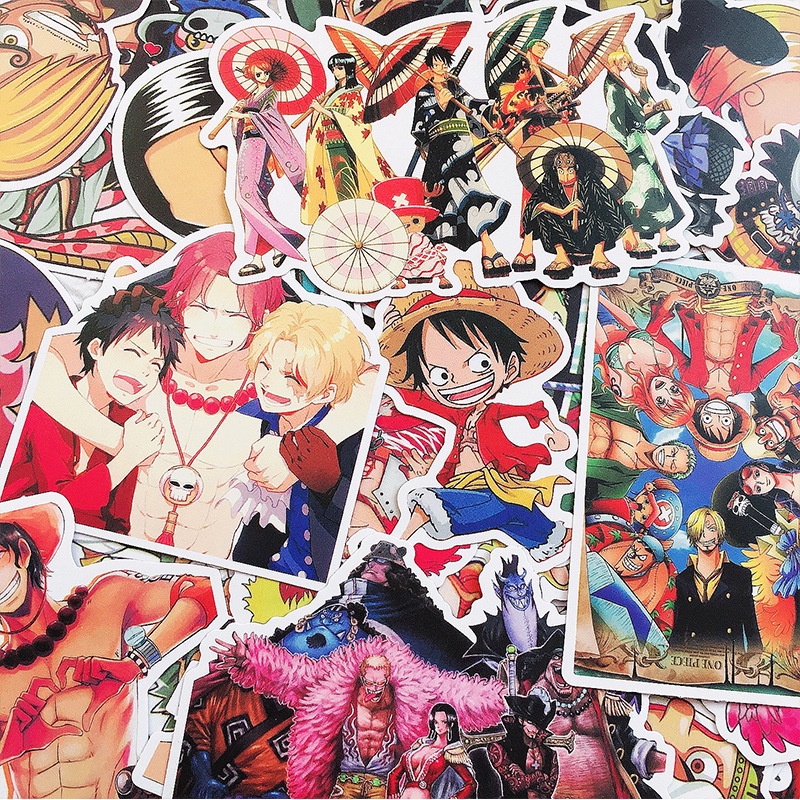120Pcs/Set One Piece Stickers Waterproof DIY Fashion Decals Doodle ...