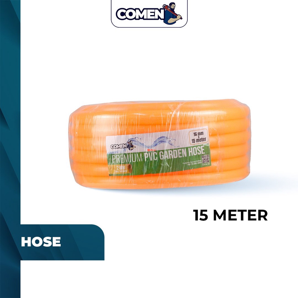 COMEN PVC Garden Hose 16MM x 15M (2MM Thickness) Orange Water Hose ...