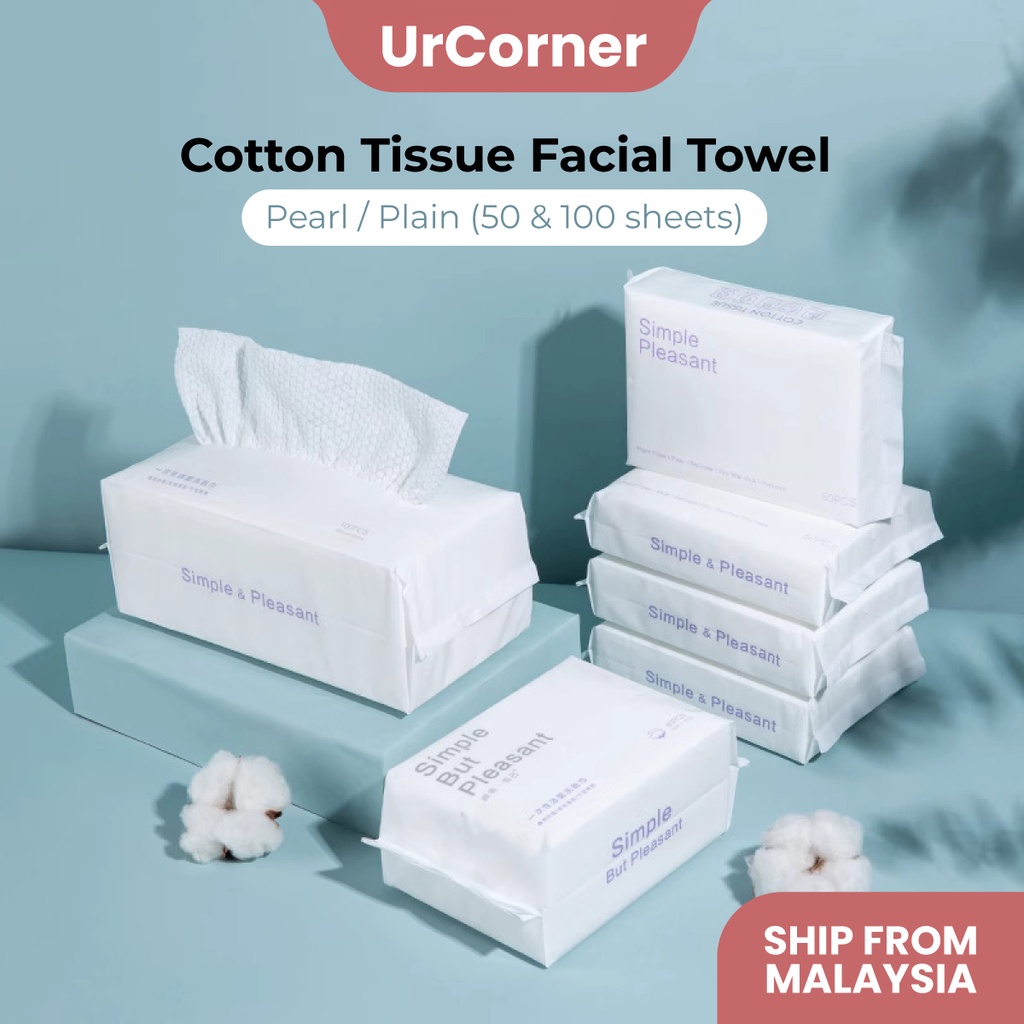 Cotton Tower Cotton Tissue 50 & 100pcs 洗面巾洗脸巾 Premium Disposable Cotton ...