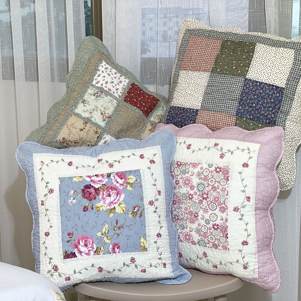 Country Style Throw Pillowcase Quilting Couch Pillow Cover Office Lunch ...