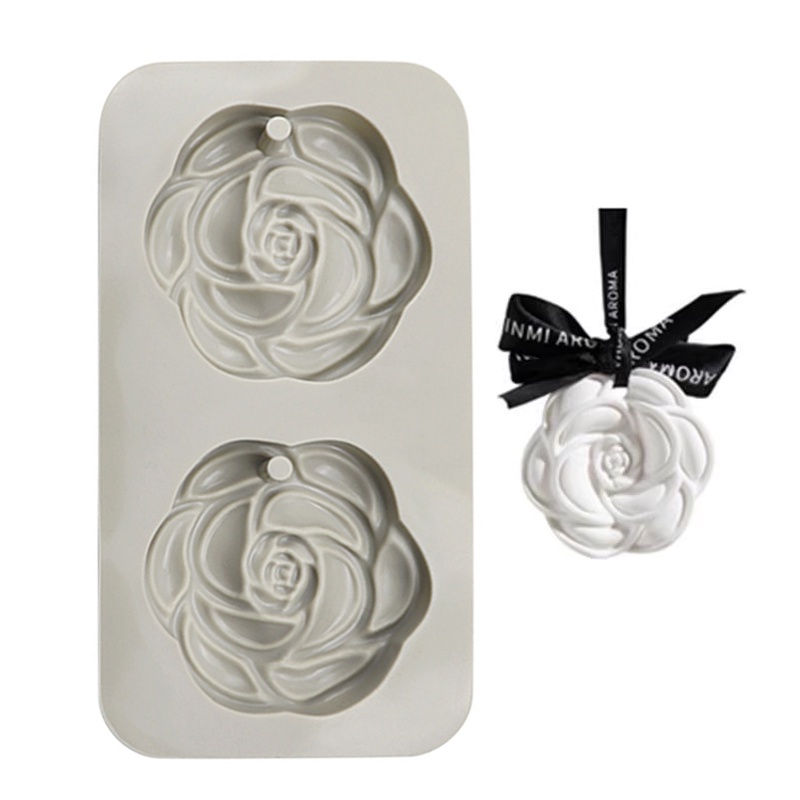 2 Cavity Camellia Silicone Mold Aromatherapy Gypsum Mold Wax Sheet Mold ...