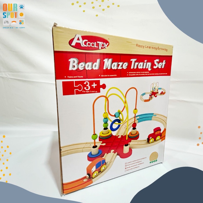 Bead maze wooden train set - train rail toy | Shopee Malaysia