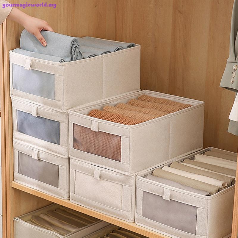 Window Cotton Linen Storage Box Wardrobe Storage And Sorting Clothes ...