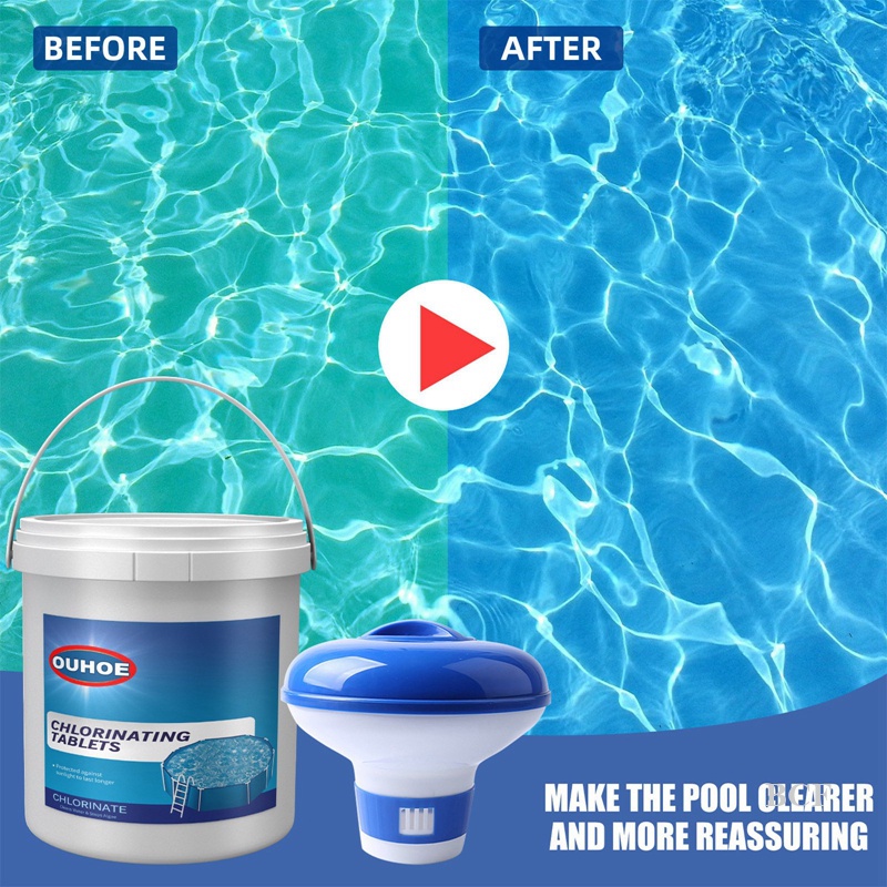 BCF Pool Chlorine Dispenser And Cleaning Tables 300 PCS Swimming Pool ...