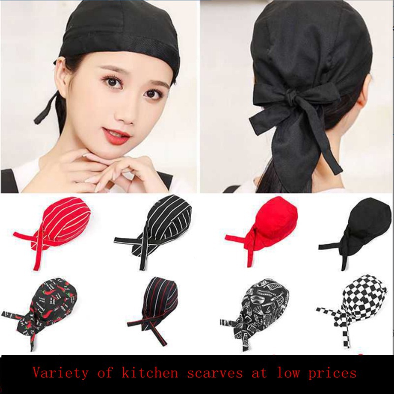 【Uhome】Ready Stock Chef hat men's and women's work cap skull cap pirate ...