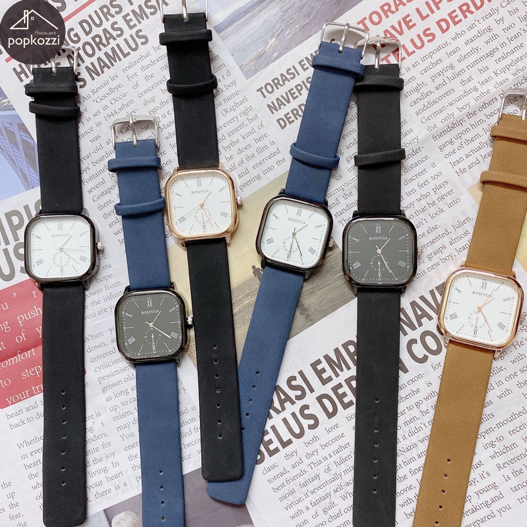 Men and women's retro light luxury simple square quartz movement watch ...