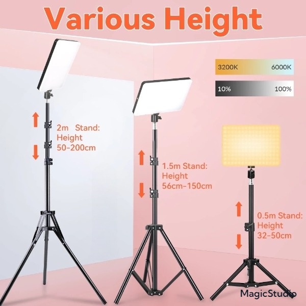 10 Inch Heavy Duty Light Stand, Adjustable Tripod Stand With 1.1 Meter ...