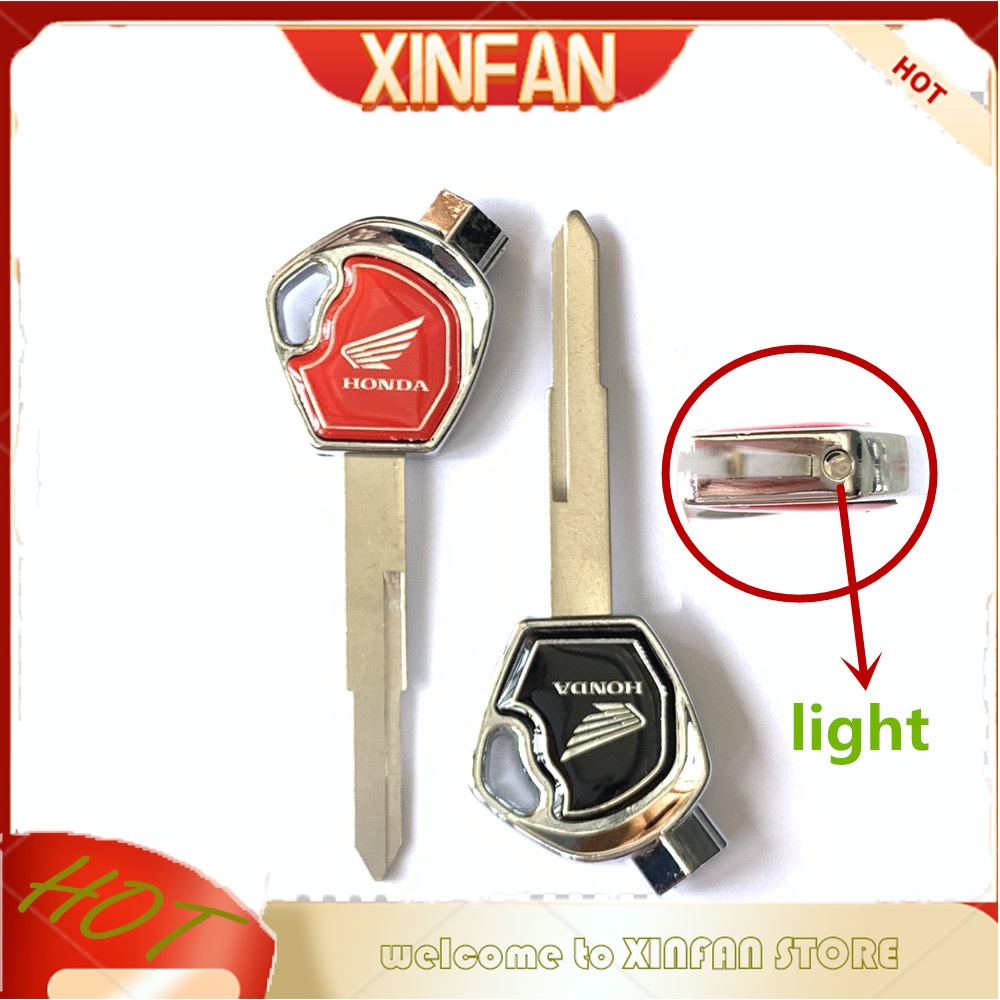 XINFAN Motorcycle Blank Key Left Blade With Light For HONDA CLICK BEAT ...