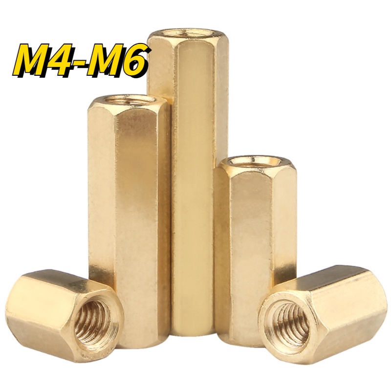 [XNY] Hexagonal Column M4M5M6 Brass Material Isolation Column Nut ...