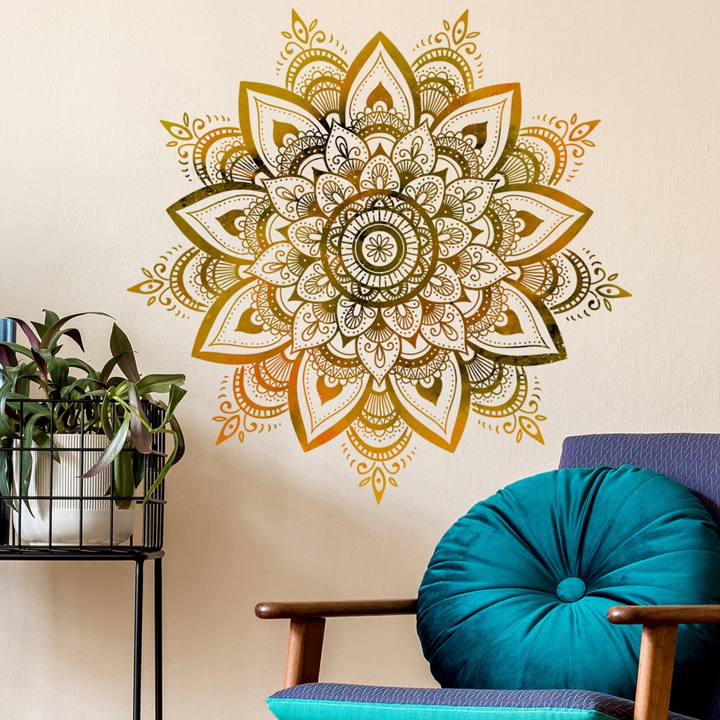 Wall Stickers Large Mandala Flower Wall Stickers Living Room Bedroom ...