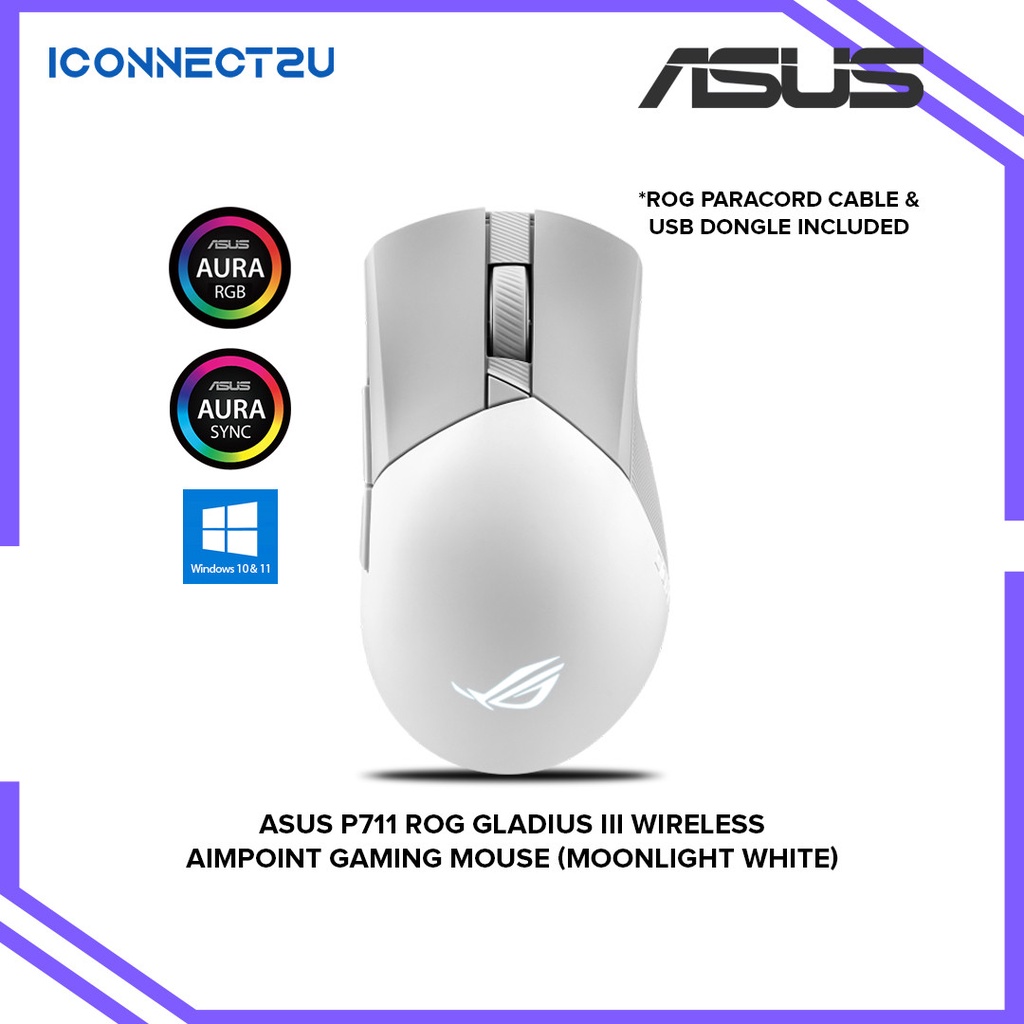 Asus P711 ROG Gladius III Wireless AimPoint 36,000DPI SpeedNova Tri-mode Lightweight Gaming ...