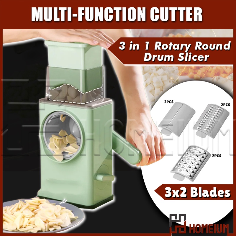 Homeium Multi-Function Cutter Slicer Chopper (3in1 Manual Rotary Round ...