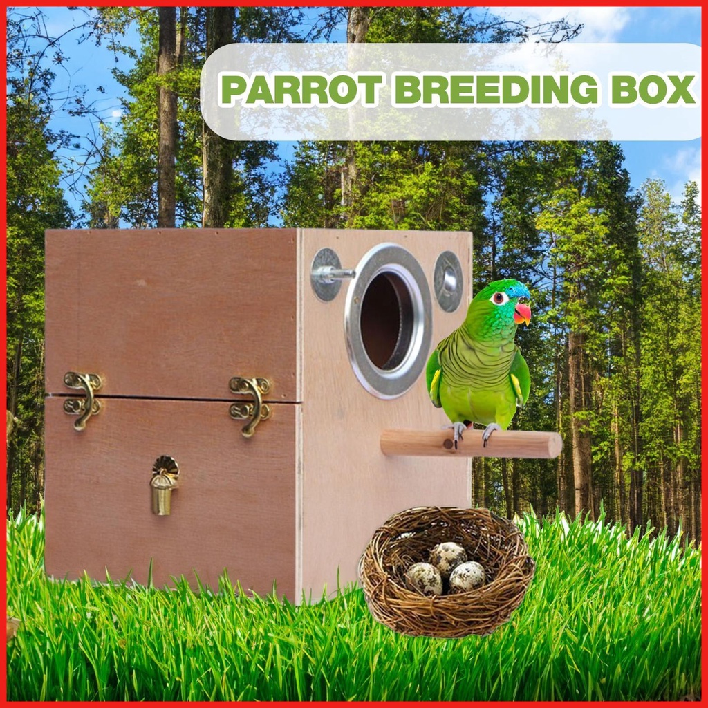Parakeet Nesting Box Bird Breeding Nest Parrot Mating Box Cage Breeding ...