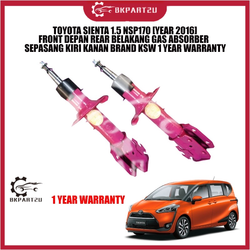 TOYOTA SIENTA 1.5 NSP170 [YEAR 2016] FRONT DEPAN REAR BELAKANG GAS ...